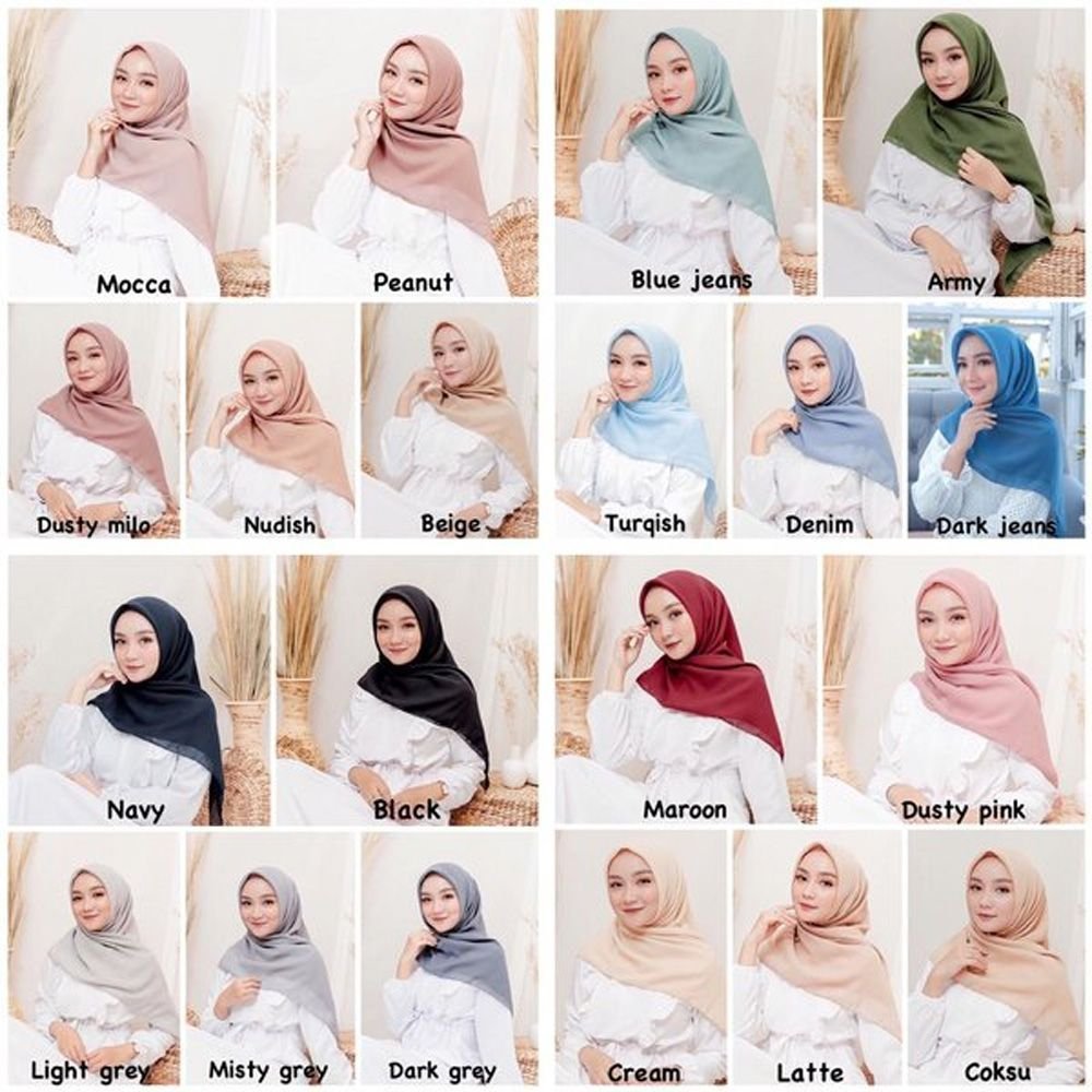 Jual GROSIR KERUDUNG [ COD ] Bella Square 50 Warna Hijab Jilbab Segi ...