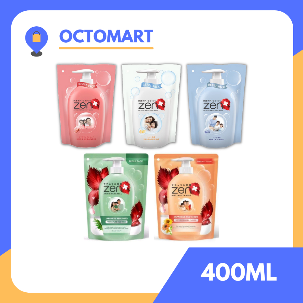 Jual ZEN Antibacterial Sabun Mandi Cair Refill 400ML Shiso Sandalwood ...