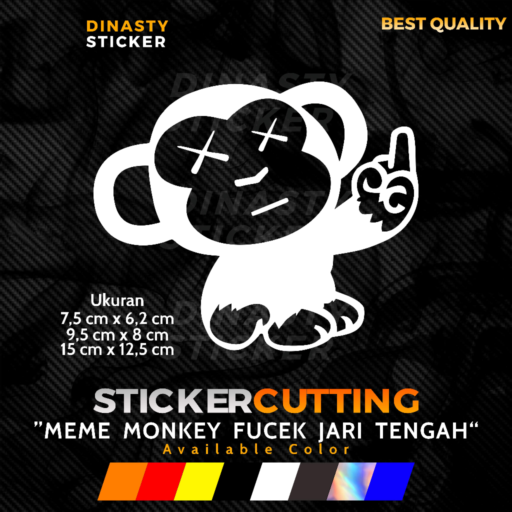 Jual STICKER STIKER CUTTING VIRAL MEME MONKEY FUCEK JARI TENGAH JDM ...