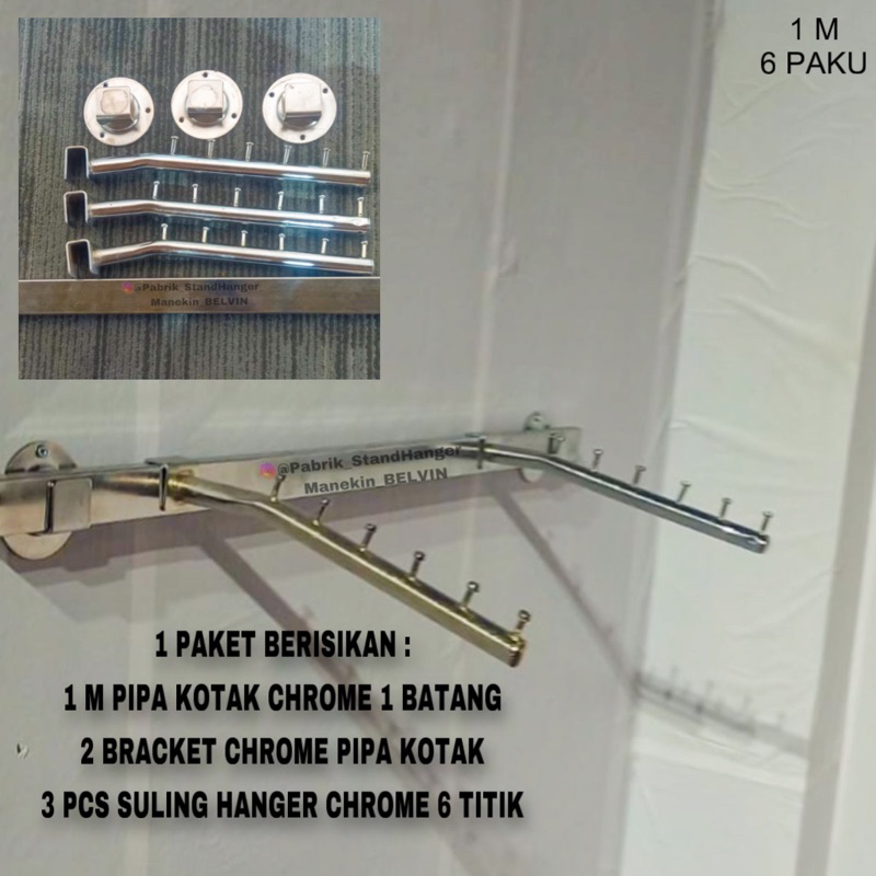 Jual Paket CROOM Pipa Kotak 1 Meter Komplit Dengan Suling 6 Paku dan ...