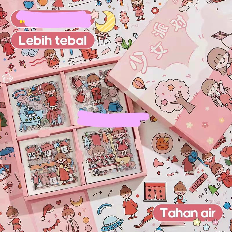 Jual KIANDAA 200 LEMBAR Sticker Box Momo stiker happy day motif bunny ...
