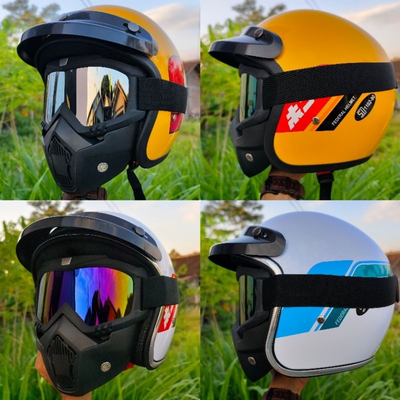 Jual HELM HONDA GL SERIES ORIGINAL GANK GOGLE MASK+TOPI | Shopee Indonesia