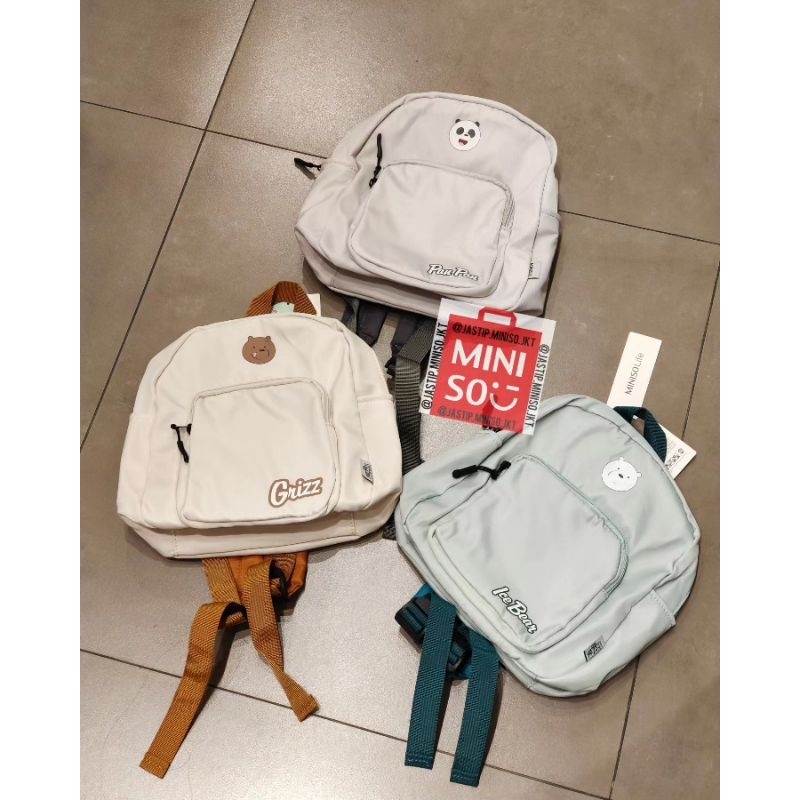 Jual MINISO 🆕 Tas Ransel We Bare Bears 5.0 (sz.23x9x26cm) | Shopee ...