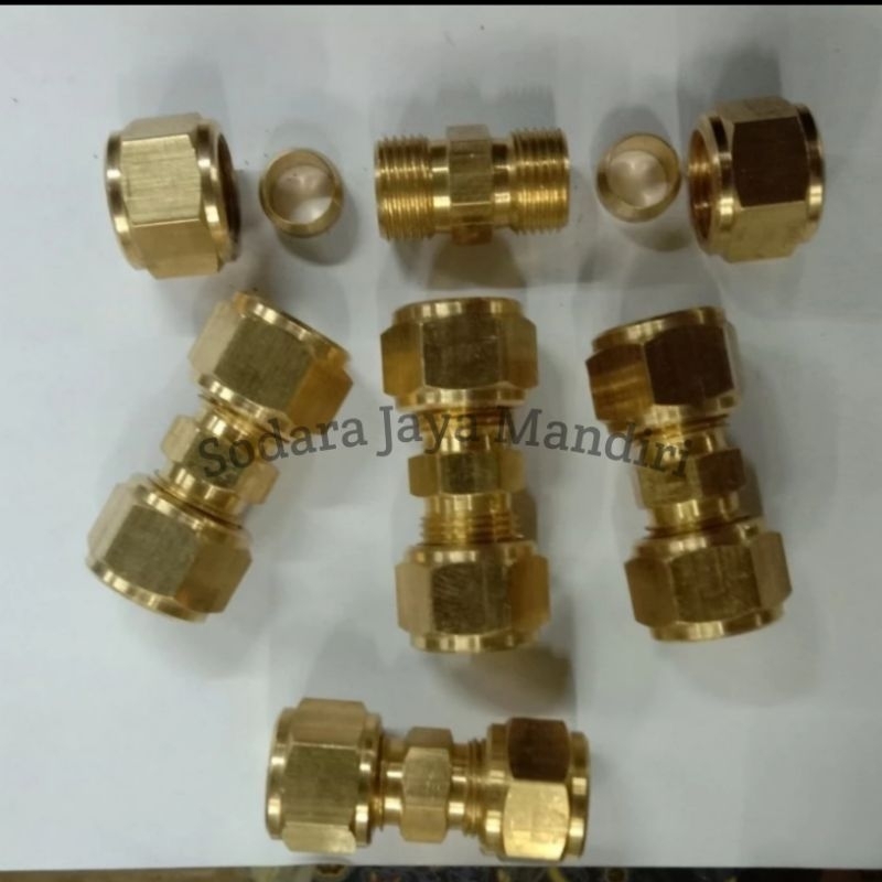 Jual Union connector Kuningan 8mm / buat tembaga 8mm | Shopee Indonesia