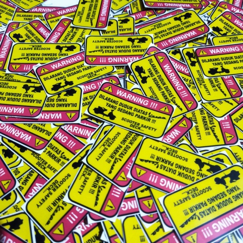 Jual stiker warning buat di stik gas motor vespa | Shopee Indonesia