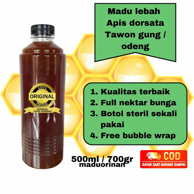 Jual Madu liar murni dorsata hutan tawon odeng gong sialang 500ml ...