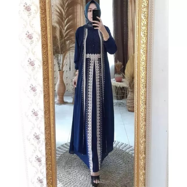 Jual Dress Abaya Payet Swarovski Model Terbaru/ Fashion Muslimah Trendy ...
