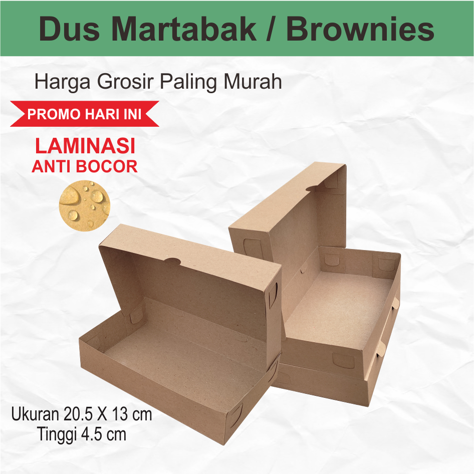 Jual Dus Box Martabak Kotak Snack Craft Laminasi Dus Brownis Kue Grosir ...