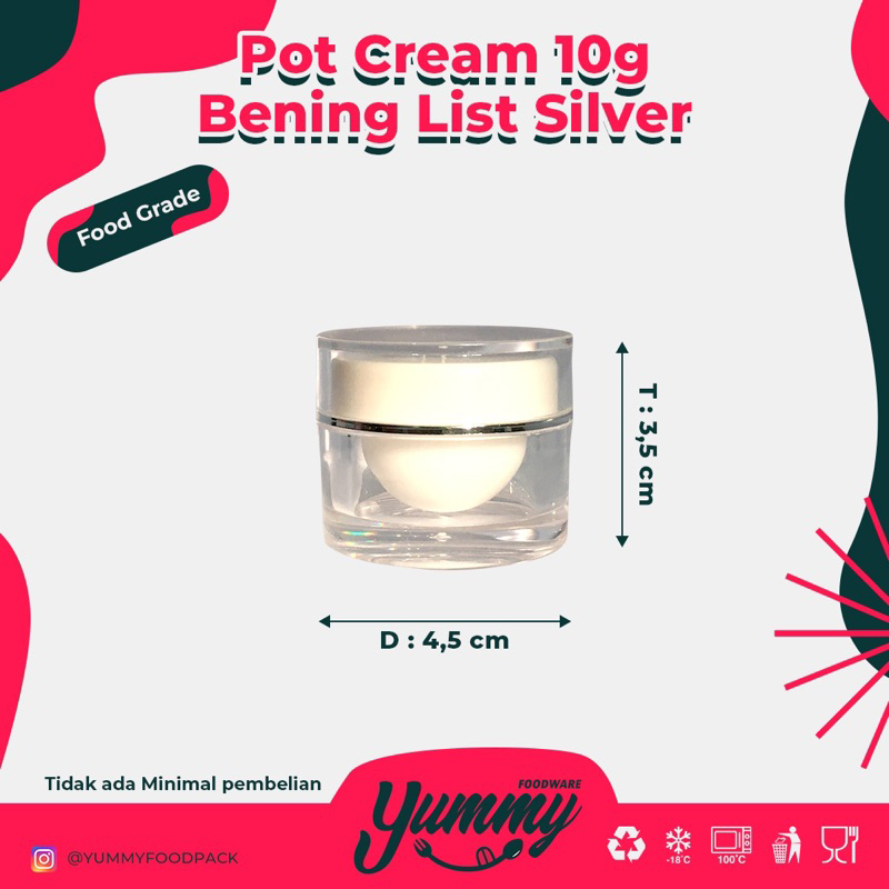 Jual POT CREAM AKRILIK ACRYLIC /POT SALEP 10 GR CLEAR BENING | Shopee ...