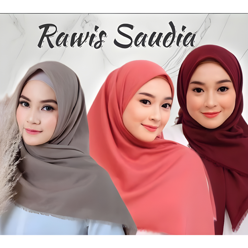 Jual HIJAB SEGIEMPAT POLOS RAWIS SAUDIA PREMIUM 110X110 | Shopee Indonesia