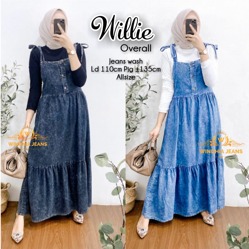 Jual Willie Overal Overall Rok Jeans Jean Jins Denim Wanita Jumbo Big ...