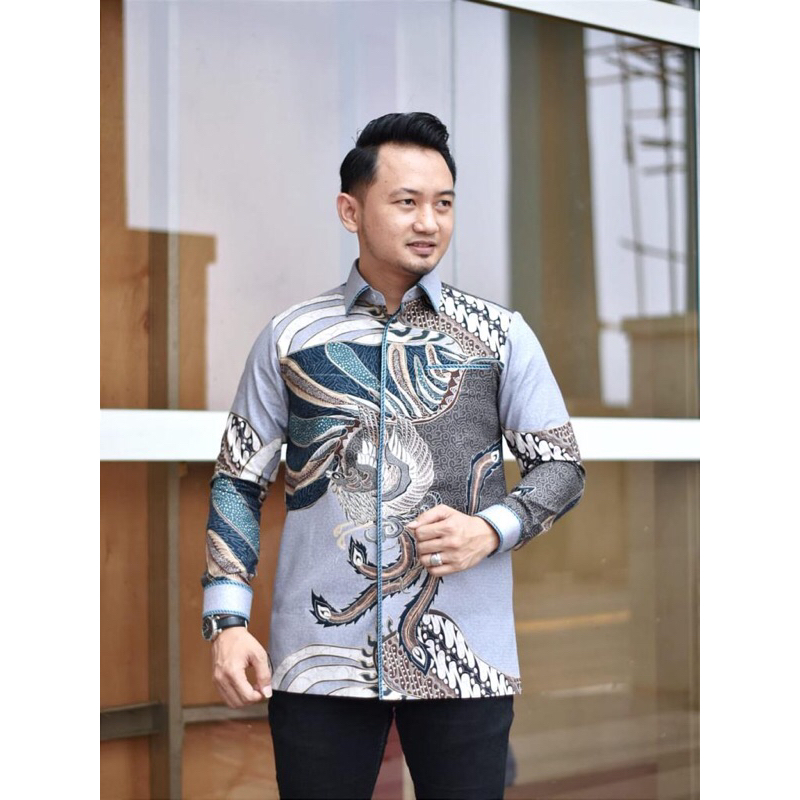 Jual kemeja batik exclusive smock sutra ATBM /hem smock exclusive ...