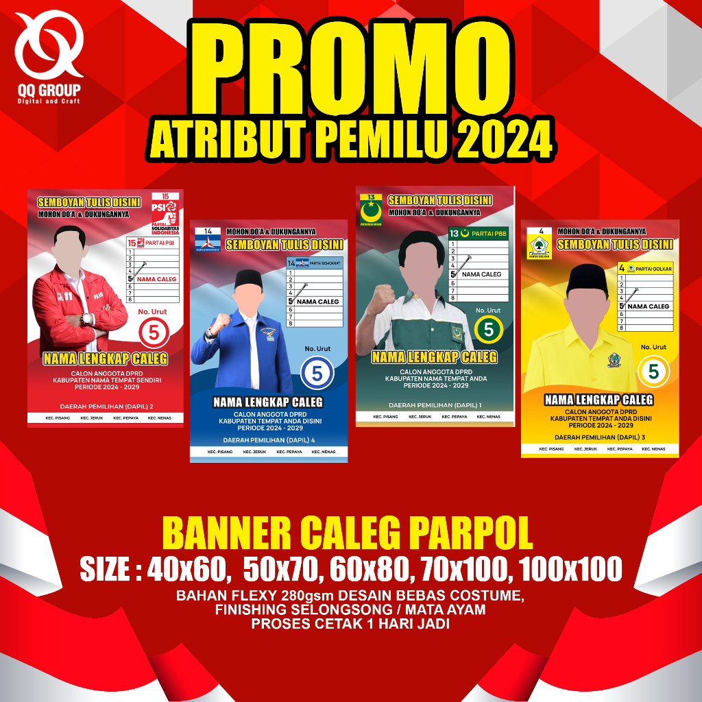 Jual Banner Pemilu CALEG BALIHO BANNER POHON | Shopee Indonesia