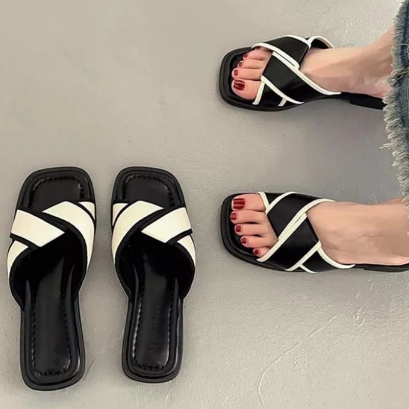 Jual Sandal Wanita Flat Teplek Kekinian Sandal Perempuan Sandal Full ...