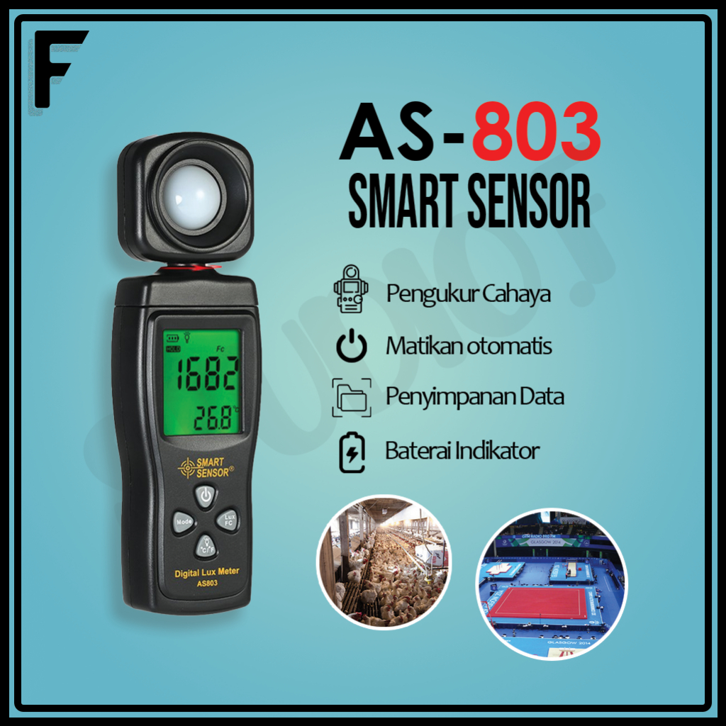 Jual Digital Lux Meter AS803 Meteran Cahaya Tester Smart Sensor Uji ...