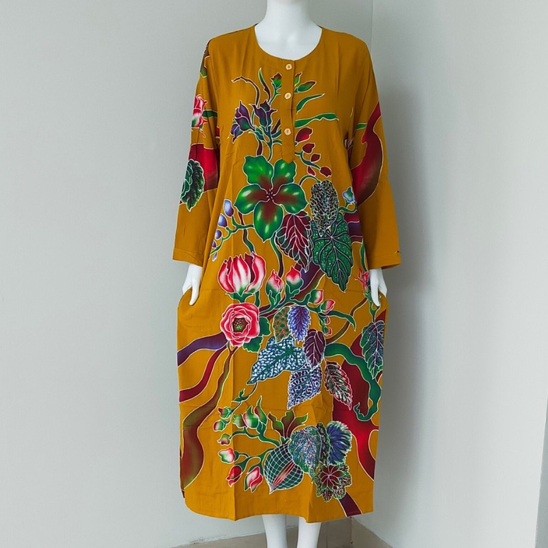 Jual COD | Longdress Lengan Panjang Kencana Ungu Label Biru Jumbo LD.120 cm / Daster Panjang ...