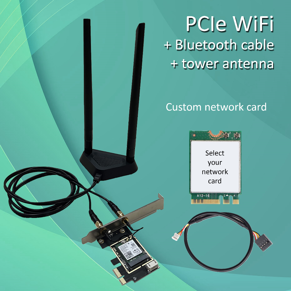 Jual PCIe x1 WiFi M.2 NGFF Wireless Card Set Bluetooth Adapter PCI ...