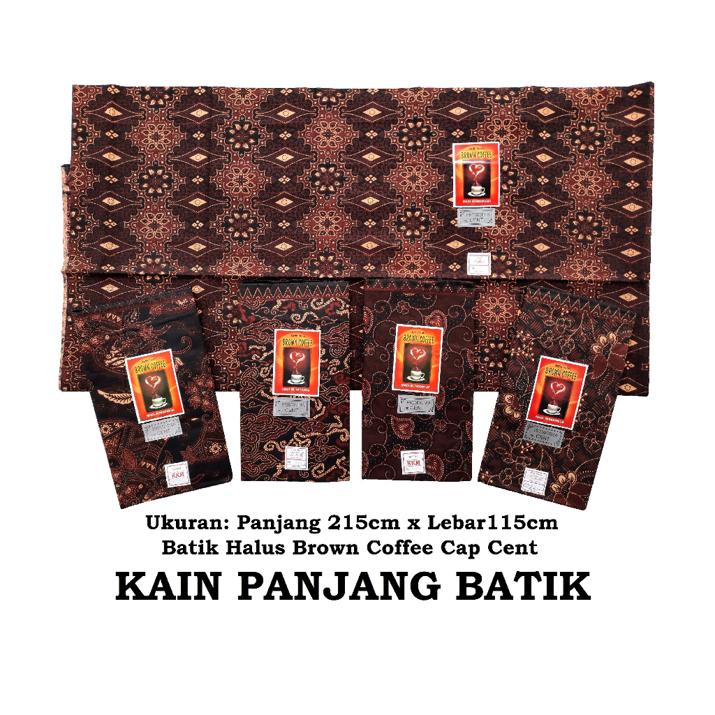 Jual Kain Batik Halus Brown Coffee Cap Cent Batik Pekalongan Jarik ...
