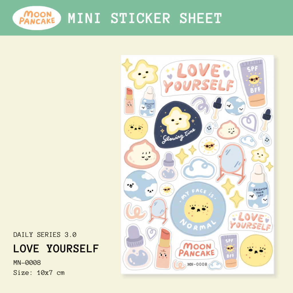 Jual Moon Pancake Mini Sticker Daily 3.0 Series - Love Yourself ...