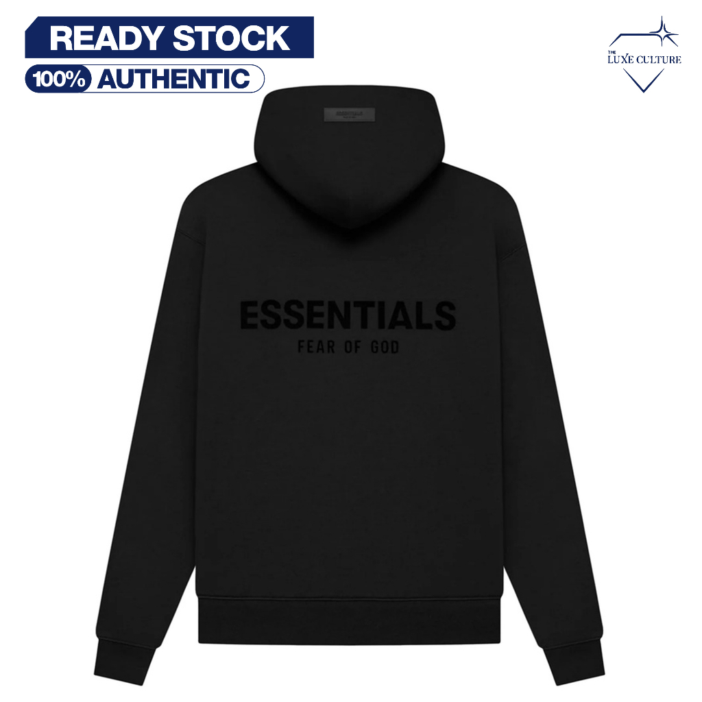Jual FOG Essentials Velvet Logo Black Hoodie / Hoodie Hitam Pria ...