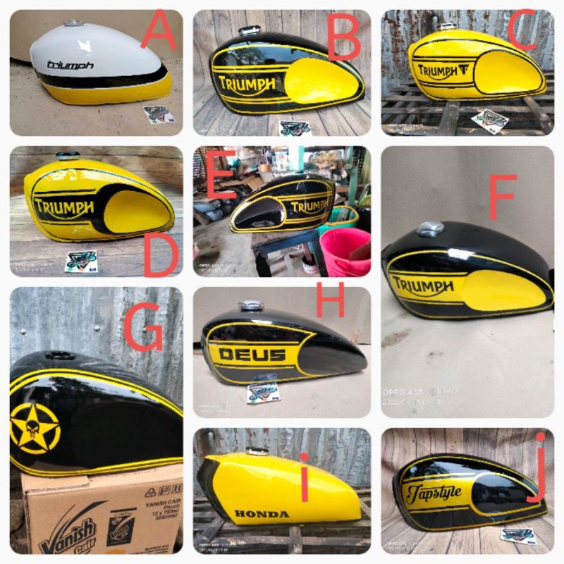 Jual Tangki Custom Japstyle Cat Tangki Custom Warna Kuning Kombinasi ...