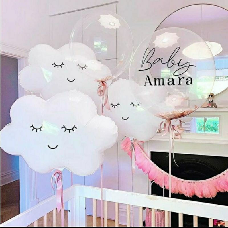 Jual Balon foil jumbo awan cloud balloon pelangi rainbow white putih ...
