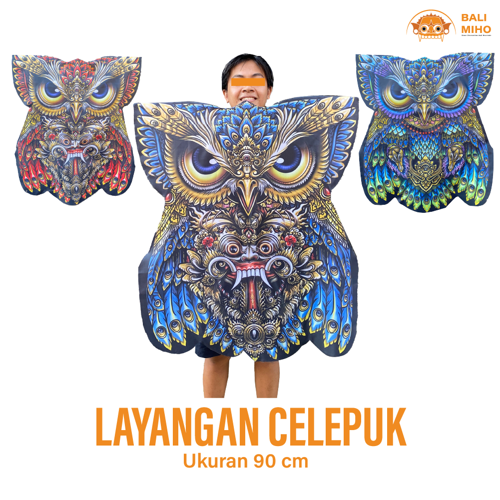 Jual Layangan Celepuk Print Small - Layangan Owl Kain Layangan Bali ...