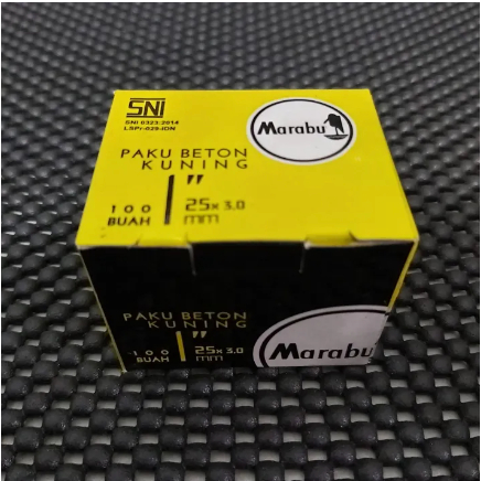 Jual COD Bisa bayar ditempat paku beton kuning 2.5cm ukuran 1 inch merk marabu harga grosir 1 ...