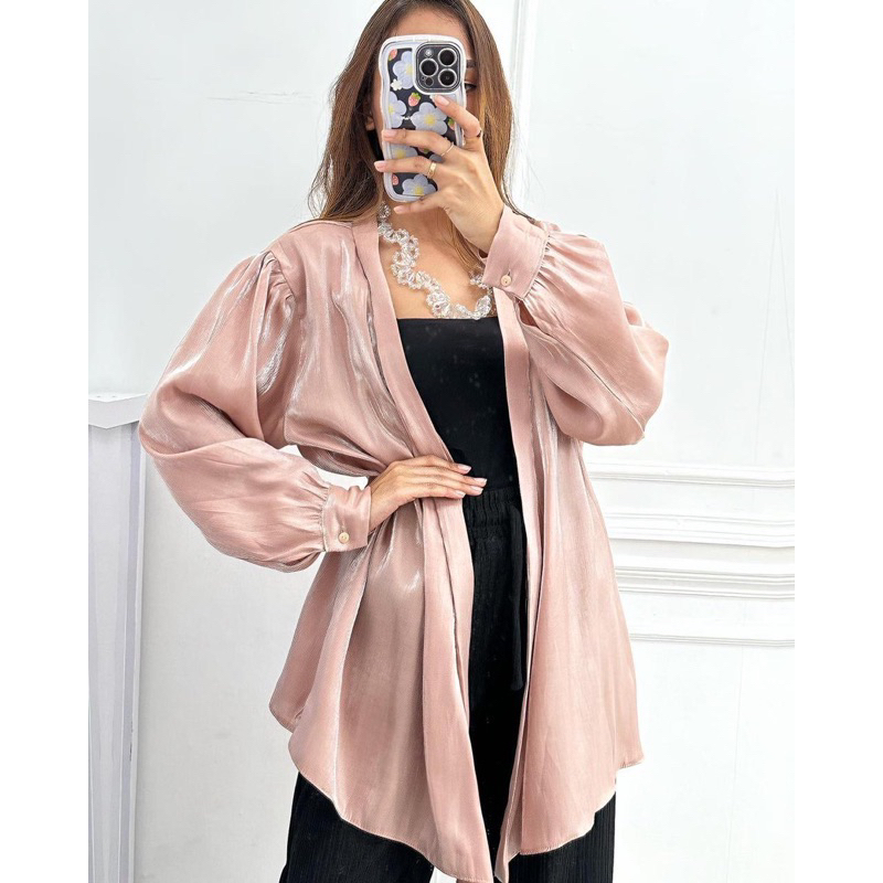 Jual outer cardy wanita tali lepas silk shimer - atasan wanita terbaru ...
