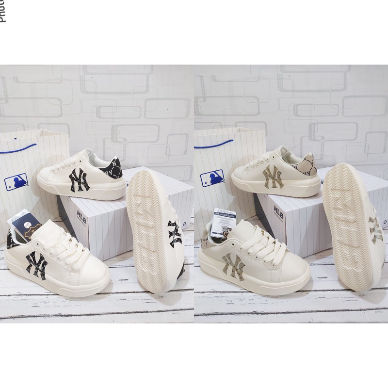 Jual TERMURAH Sepatu MLB Chunky Classic Heel Monogram New YorkYankees ...