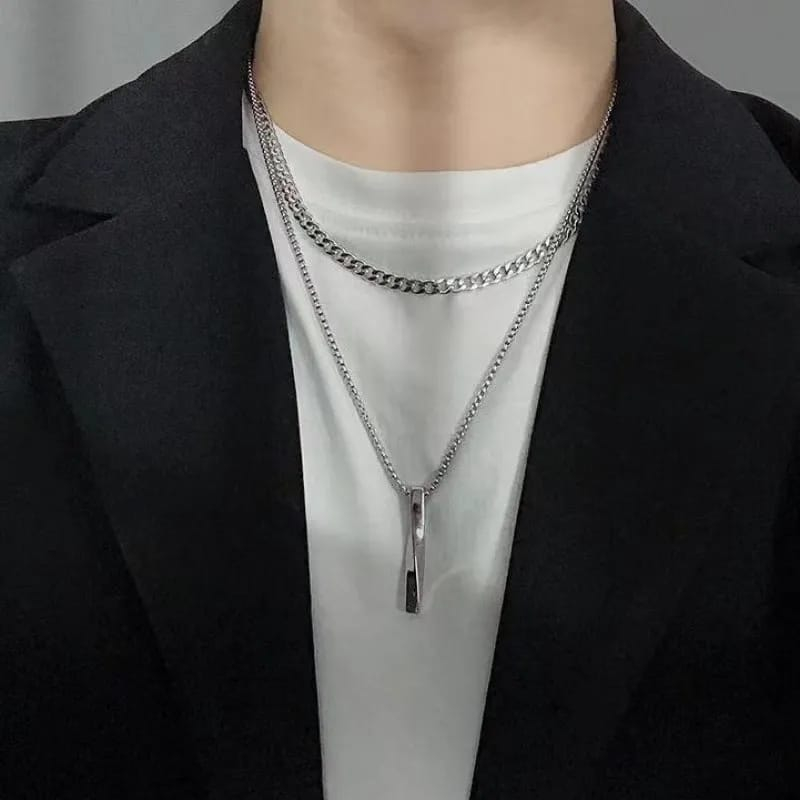 Jual Kalung Titanium Pria Terbaru Dua Layer Anti Karat Dan luntur Model ...