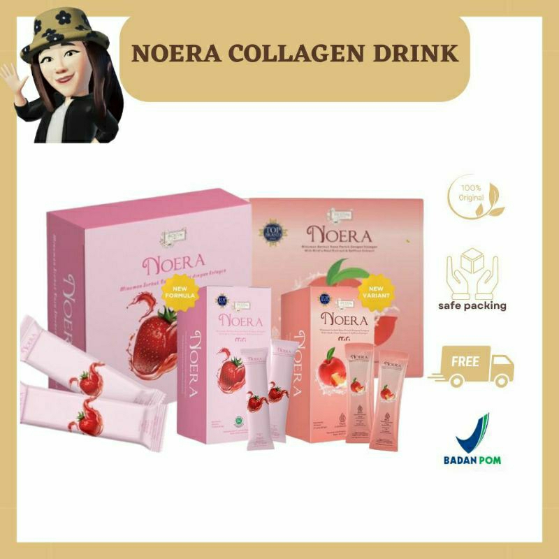 Jual NOERA COLLAGEN DRINK (1 BOX) STRAWBERRY PEACH | Shopee Indonesia