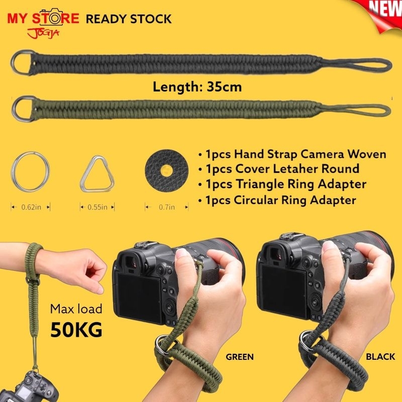 Jual Hand strap camera woven braided free cover kulit ring segitiga ...