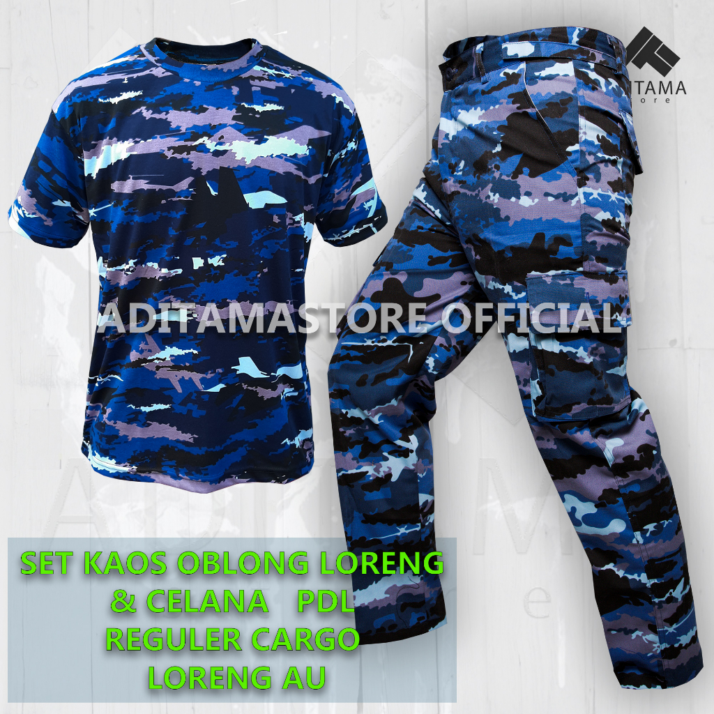 Jual Satu Set Setelan Baju Kaos Dryfit Celana Panjang Loreng Tni Au Oblong Shopee Indonesia