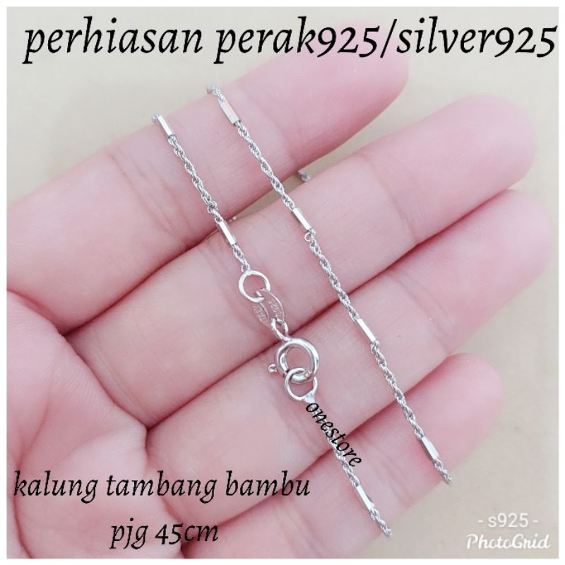 Jual KALUNG TAMBANG BAMBU PERAK 925 LAPIS MAS PUTIH | Shopee Indonesia