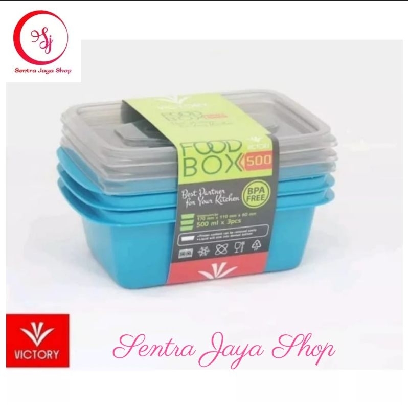 Jual Victory Food Box Kotak Makan Container 500 ml x 3 pcs | Shopee ...