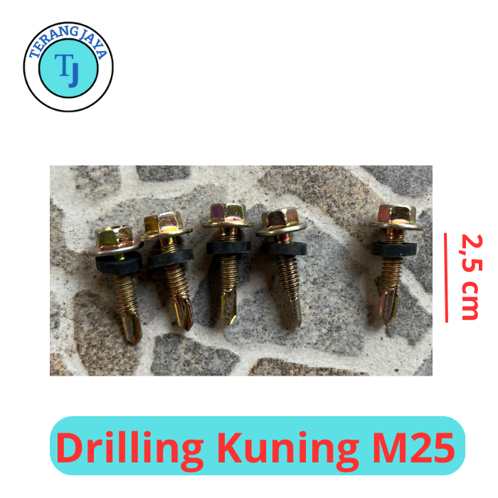 Jual BAUT BAJA RINGAN / TASO - SEKRUP DRILLING ROOFING KUNING M25 - 2 ...