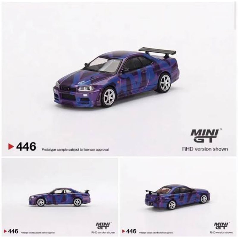 Jual Mini GT 446 Nissan Skyline R34 Camouflage Purple 5 Years Anniversary Limited 9999 | Shopee ...