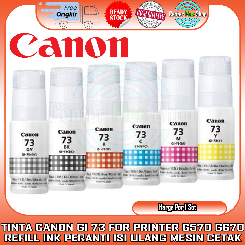 Jual Canon Gi 73 For Printer G570 G670 Original Color Warna Cyan Magenta Yellow Red Grey Black ...