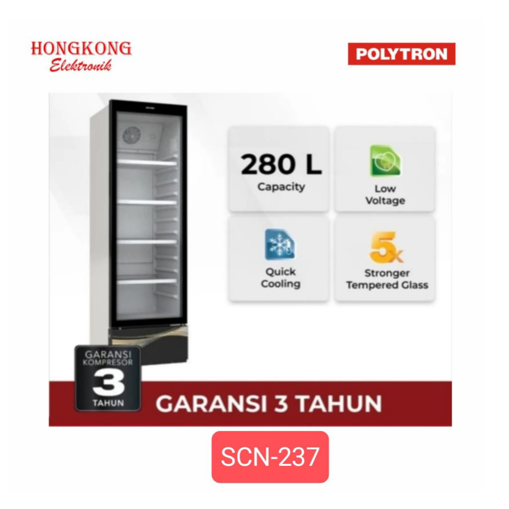 Jual POLYTRON Showcase 280 Liter SCN 237 4 Rak | Shopee Indonesia