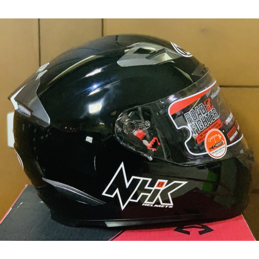 Jual HELM NHK RX9 Solid Black Glossy HELM FULL FACE | Shopee Indonesia