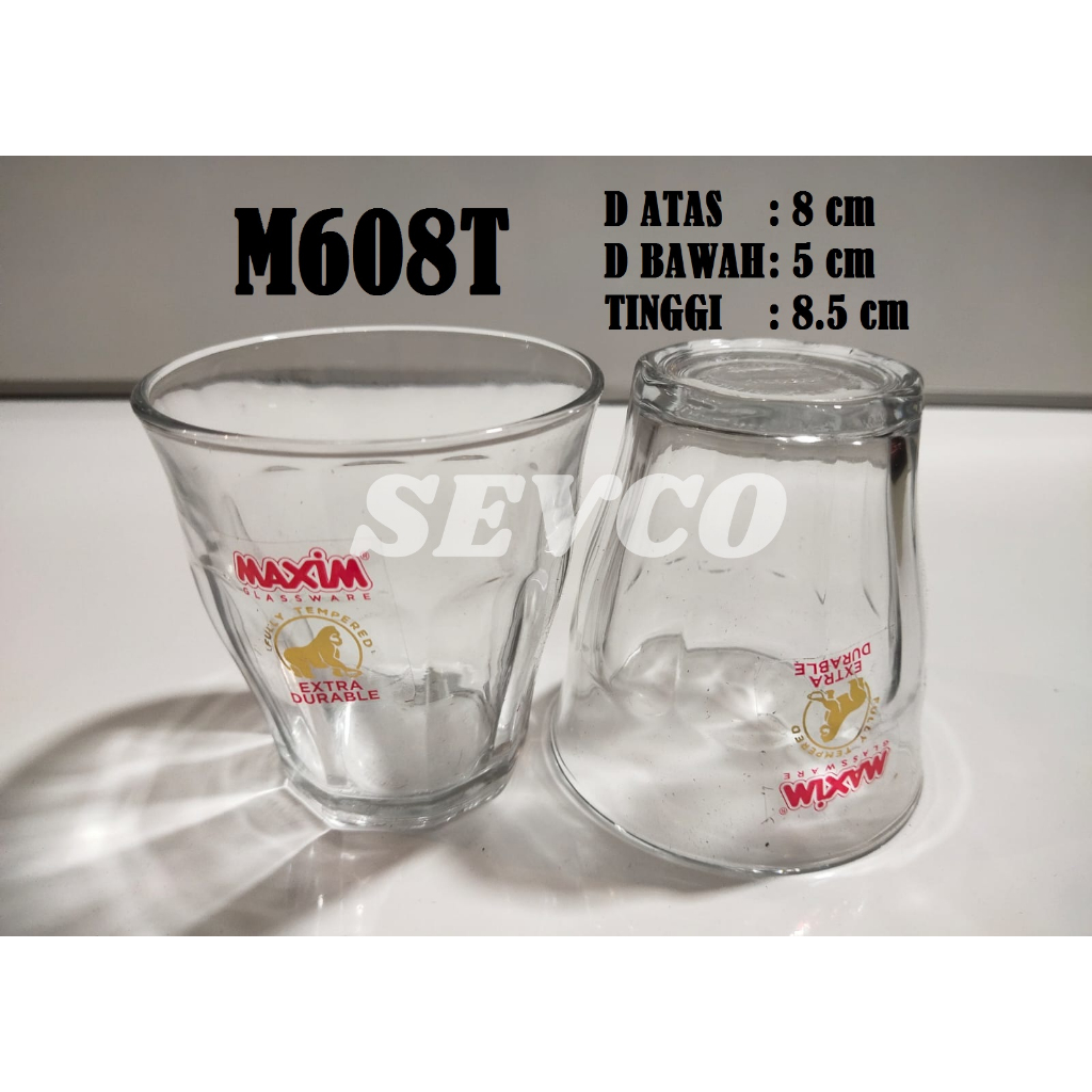 Jual 6 pcs Gelas Minum MAXIM M608T (210ML)| Gelas Beling | Gelas Teh ...