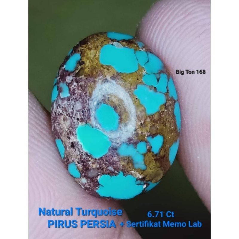 Jual Natural Turquoise PIRUS PERSIA plus Big Sertifikat Memo Lab GLI ...