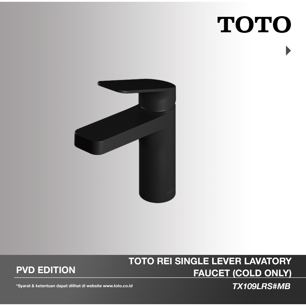 Jual TOTO MATTE BLACK REI S Lavatory Faucet / Keran Wastafel TX109LRS ...