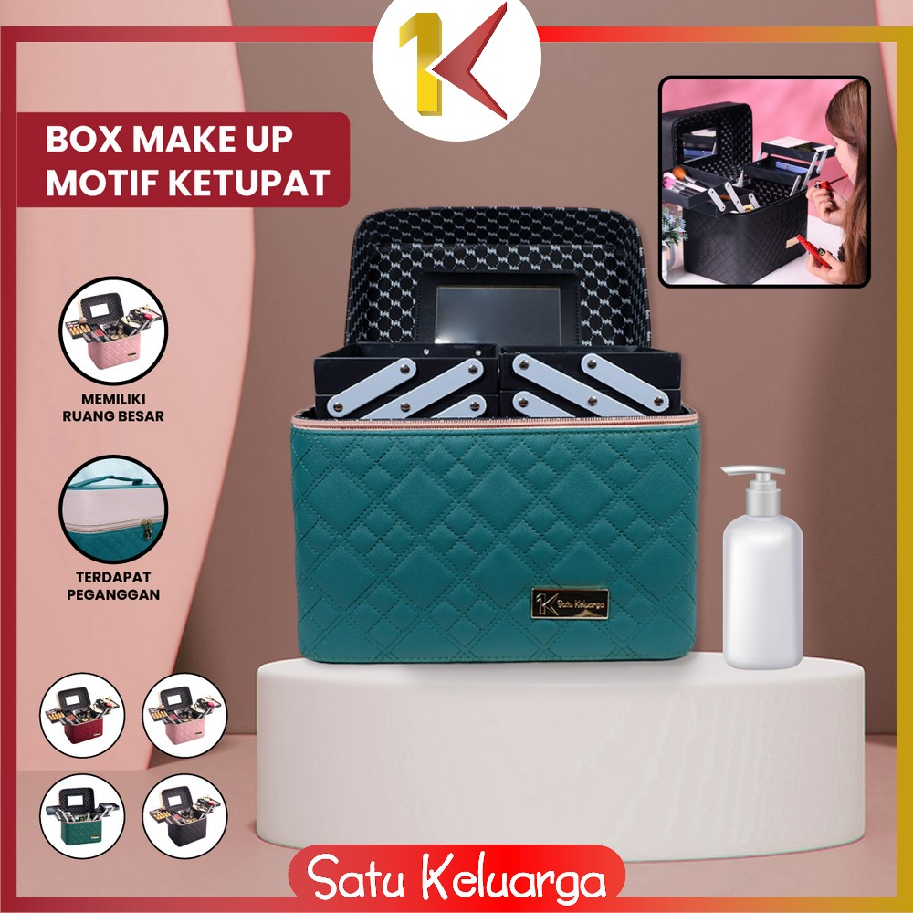 Jual SK-K1 Box Makeup Kosmetik Beauty Case Multifungsi Motif Ketupat ...