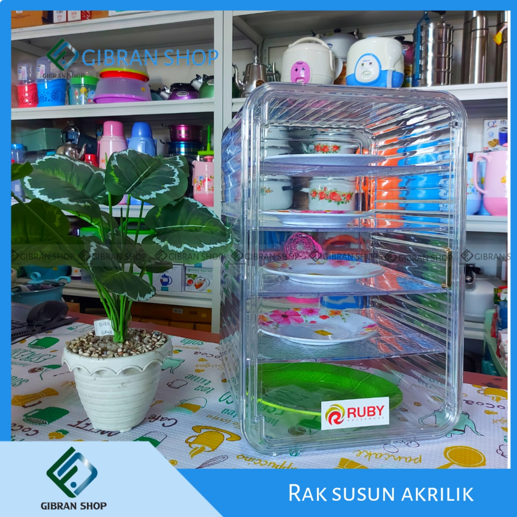 Jual [ RUBY ] Tudung Saji Rak Susun Makanan bahan Akrilik Premium Susun ...