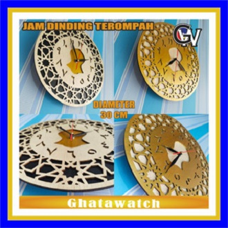 Jual DEKORASI RUMAH JAM DINDING KAYU MOTIF TEROMPAH NABI DIAMETER ...