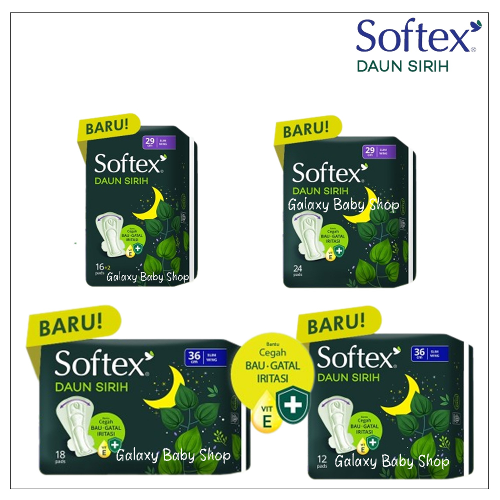 Jual Softex Daun Sirih Night Slim Wing Pembalut | Shopee Indonesia