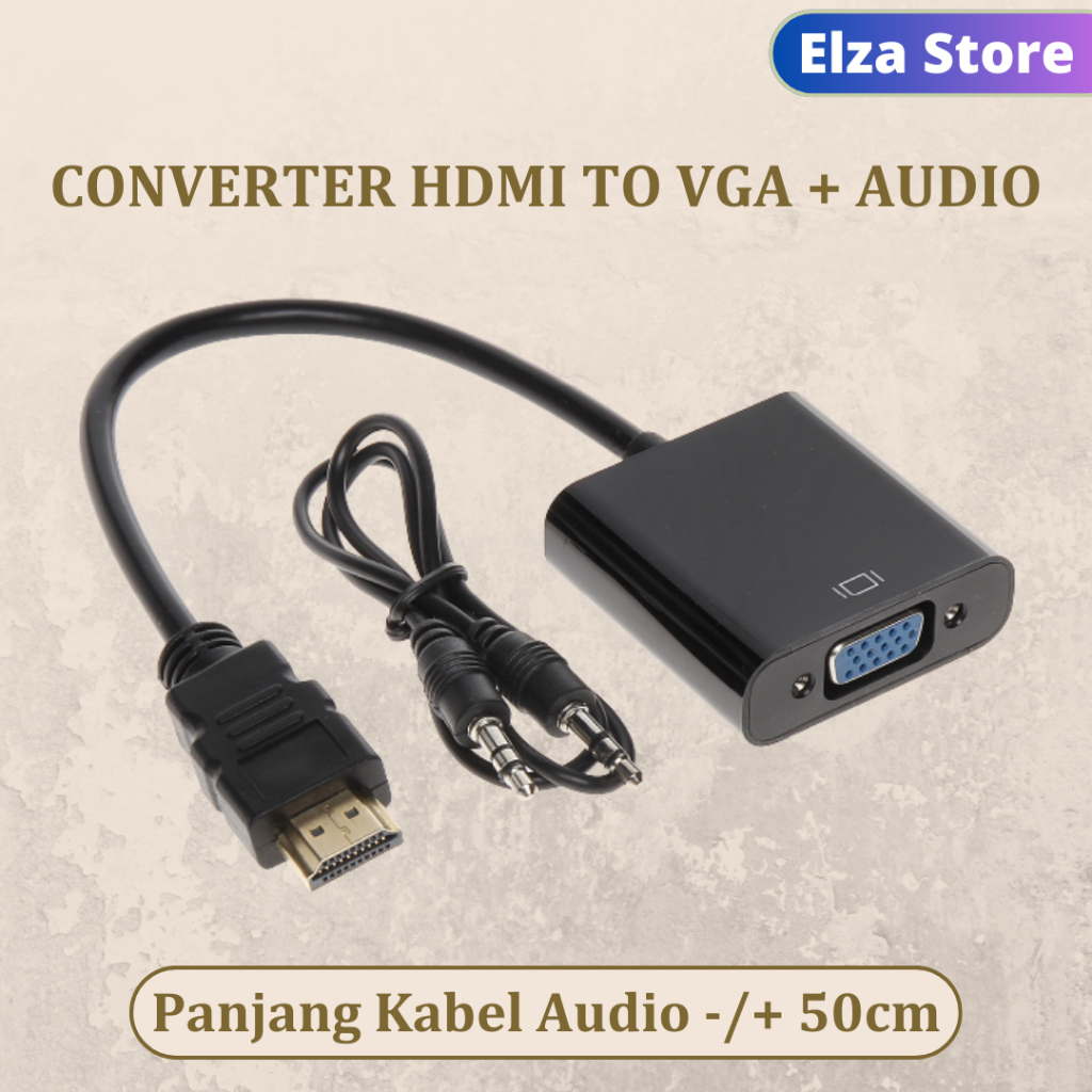 Jual CONVERTER HDMI TO VGA / KABEL HDMI TO VGA / KONEKTOR HDMI TO VGA | Shopee Indonesia