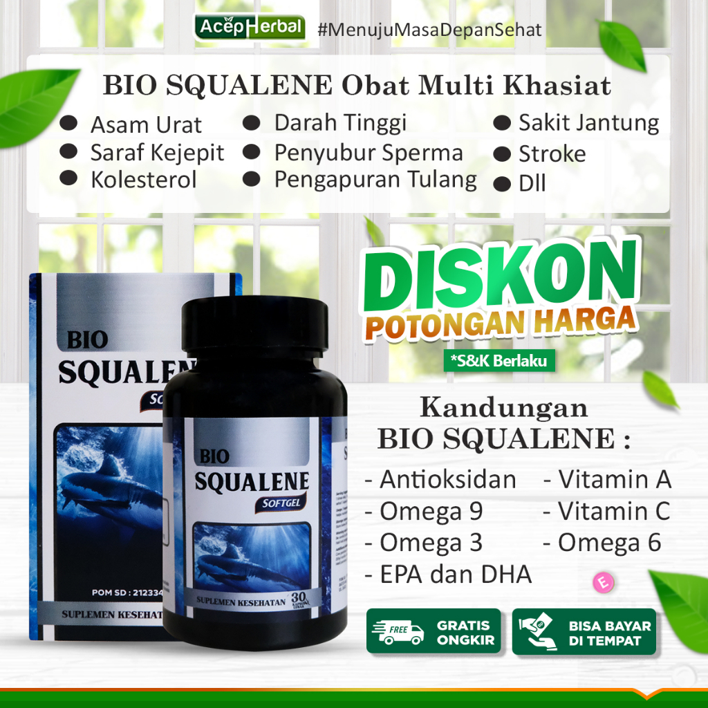 Jual Bio Squalene Softgel Minyak Hati Ikan Hiu Omega 3 6 9 Vitamin A C ...